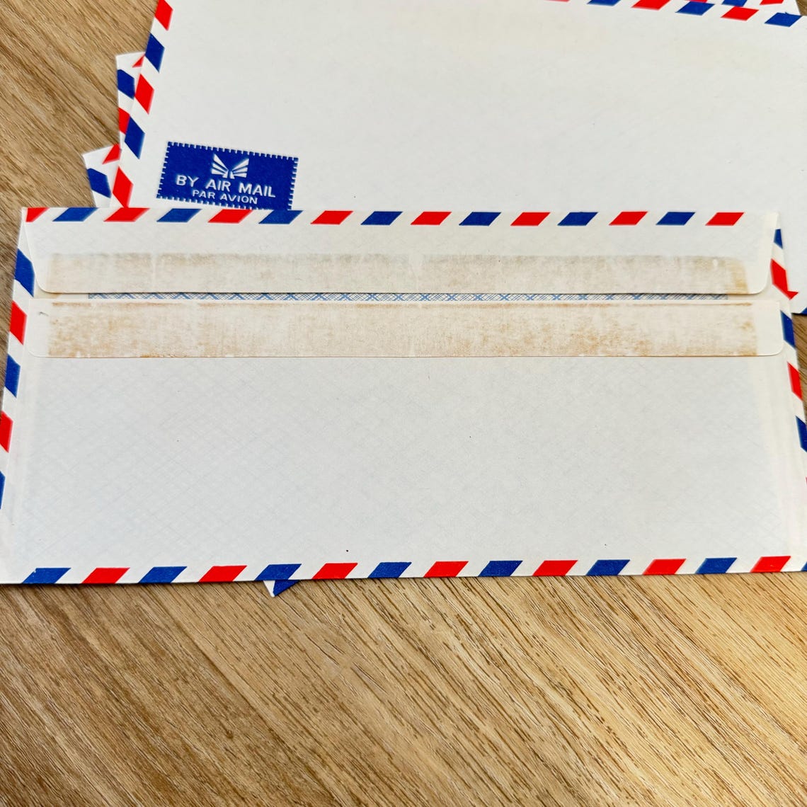 Set of 5 - Vintage Air Mail Envelopes - Vintage Paper Ephemera - Junk ...