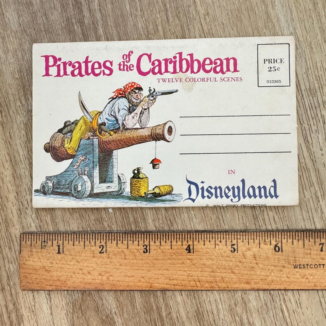 Vintage Pirates of the Caribbean Disneyland Souvenir Postcard Book ...