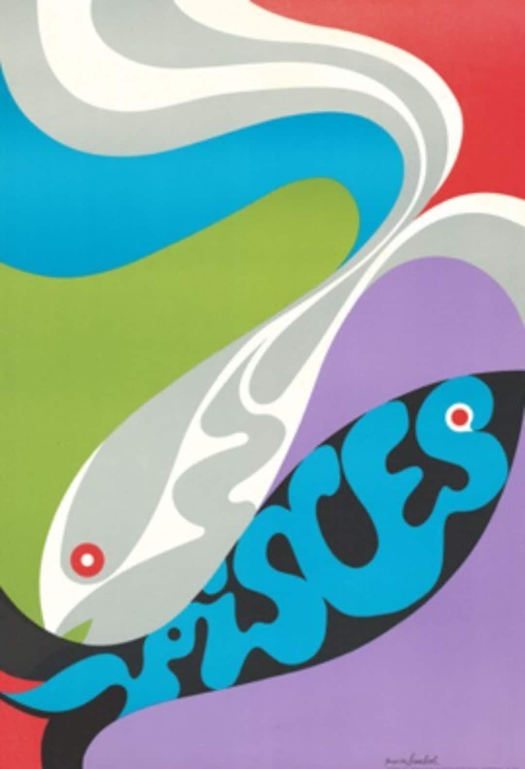 Giclee Print of 1969 Original Vintage Zodiac Poster Pisces - Etsy