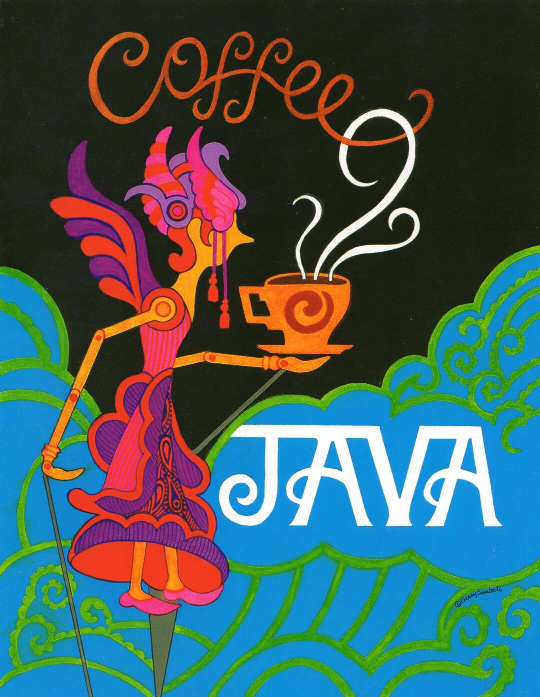 Matted Print - Coffee Creations: Java - Etsy