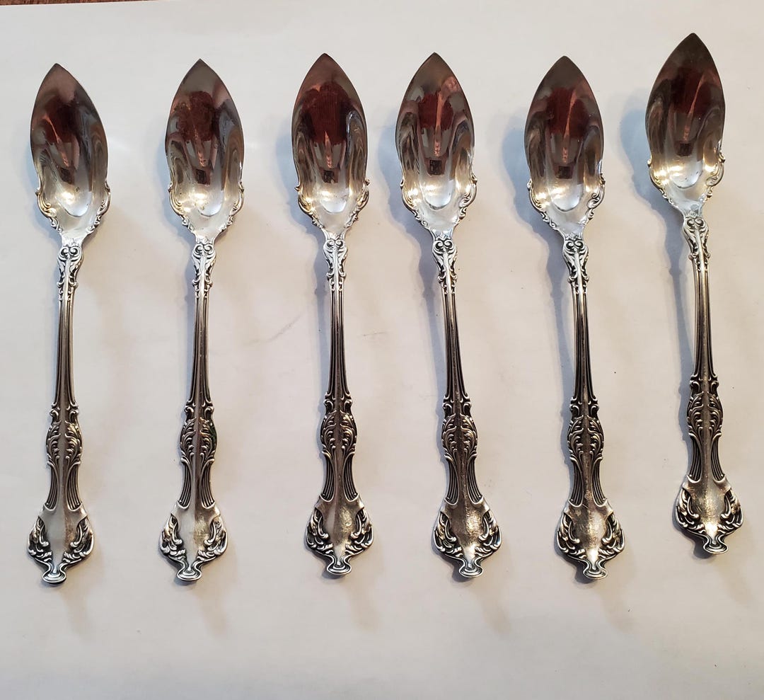 Set of 6 Ornate Vintage Rogers & Bro A1 Silverplate Grapefruit/orange ...