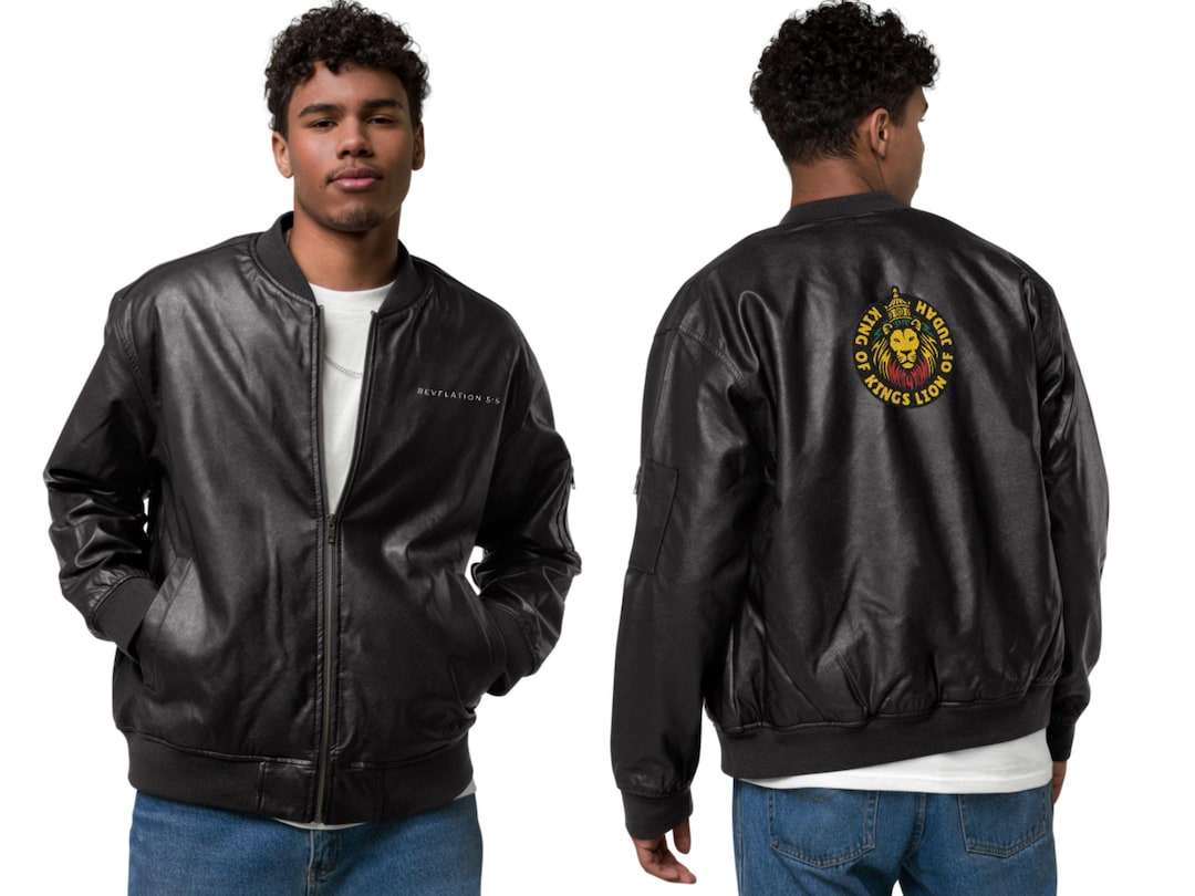 Vegan Leather Lion of Judah Leather Bomber Jacket Lion of Judah Jacket ...