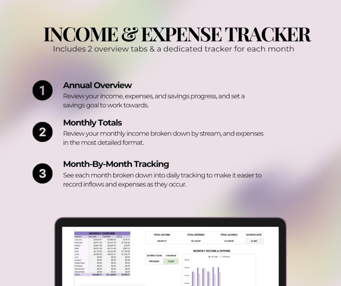 Income and Expense Tracker Template for Google Sheets, Customizable ...