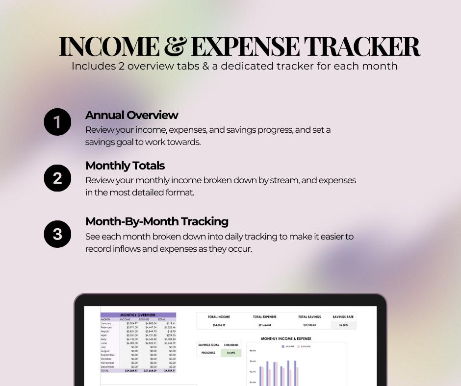 Income and Expense Tracker Template for Google Sheets, Customizable ...