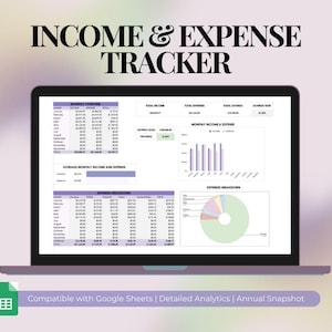 Income and Expense Tracker Template for Google Sheets, Customizable ...