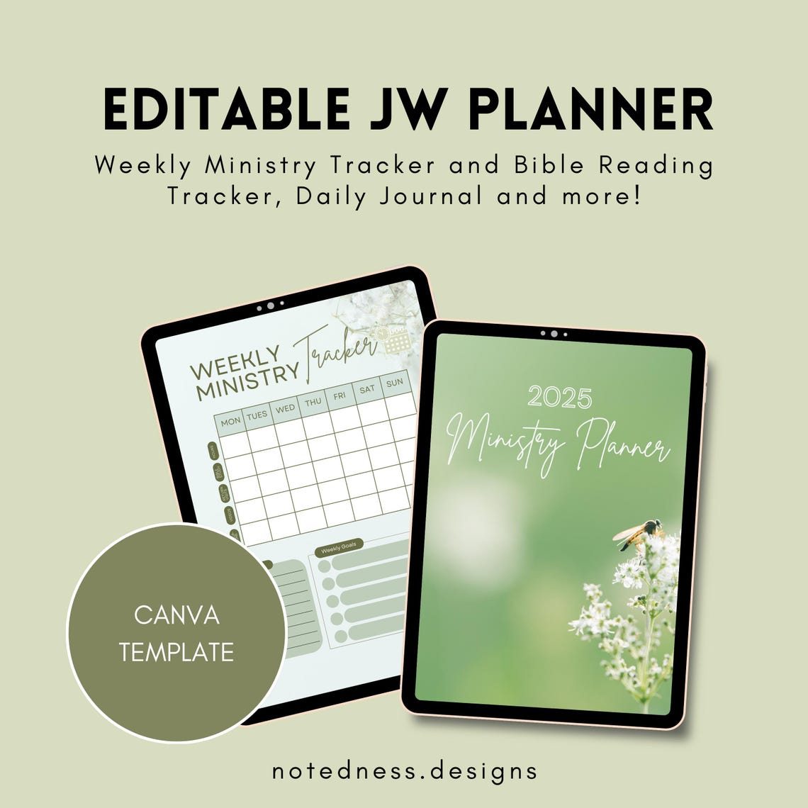 JW Planner 2025 EDITABLE Canva Template - Etsy