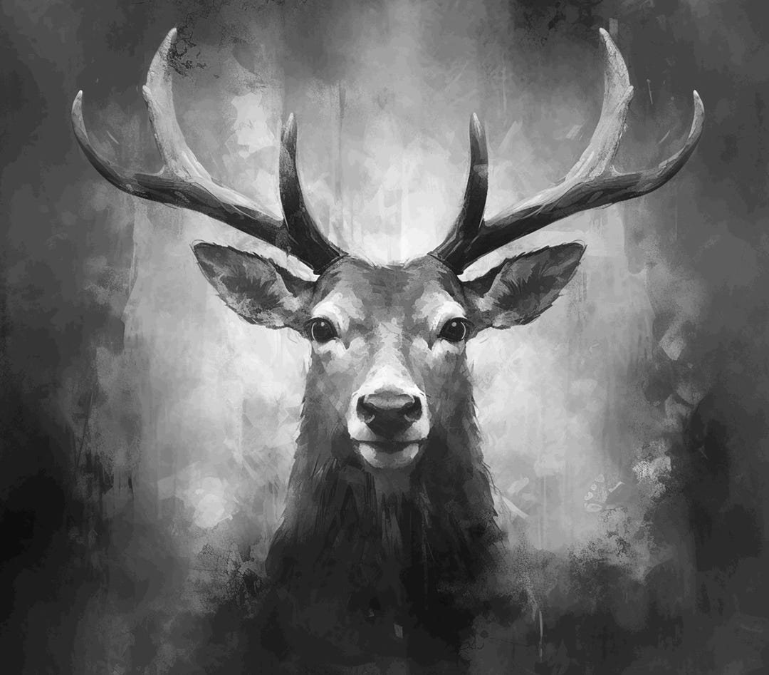 50 Deer Grayscale PNG JPG Images for Laser Engraving | Stag Buck ...