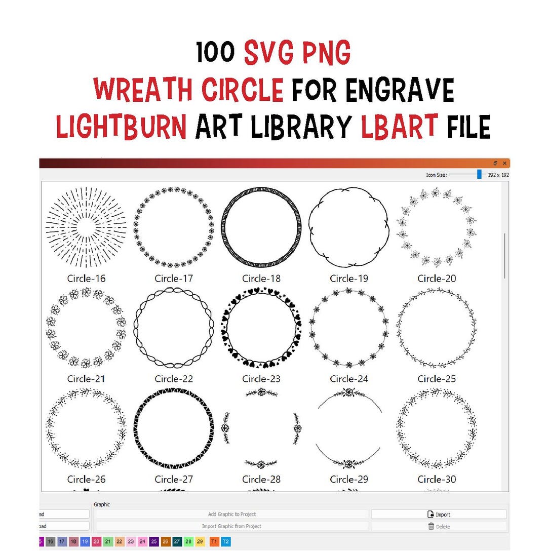 100 SVG PNG Wreath Circle for Laser Engrave Lightburn Art Library LBART ...