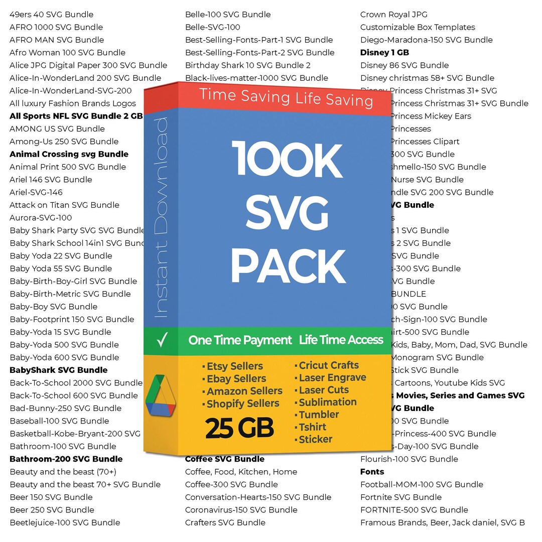 100K SVG Bundle MEGA Pack Craft Collection - Time Saving Life Saving ...