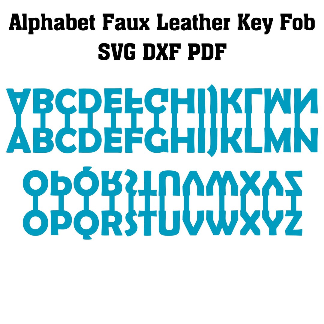 Alphabet Faux Leather Key Fob SVG DXF PDF | A–Z Letter Keychain Laser ...