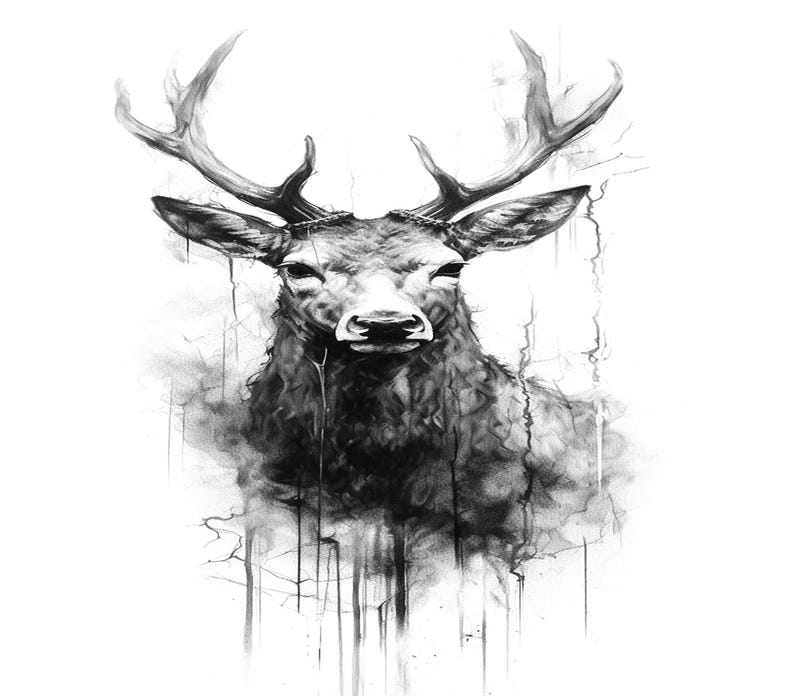 50 Deer Grayscale PNG JPG Images for Laser Engraving | Stag Buck ...