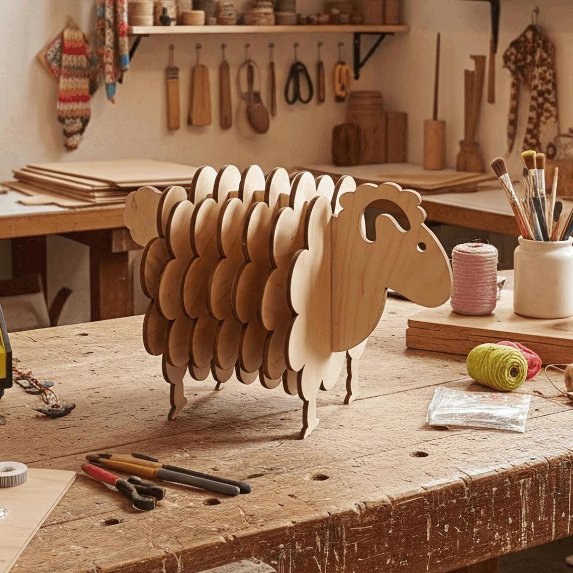 Laser Cut Sheep Decor SVG DXF | 18x11x12 Cm Farm Animal Sheep Ornament ...