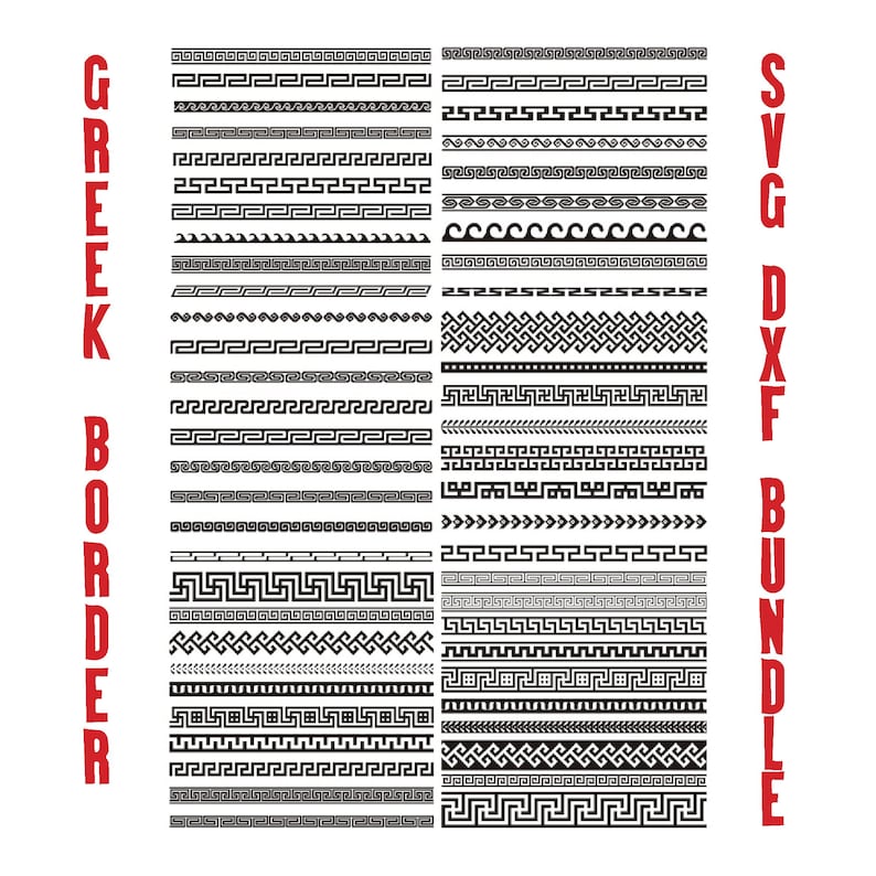 Greek Border Pattern Bundle SVG | Ancient Greek Key Meander Borders ...