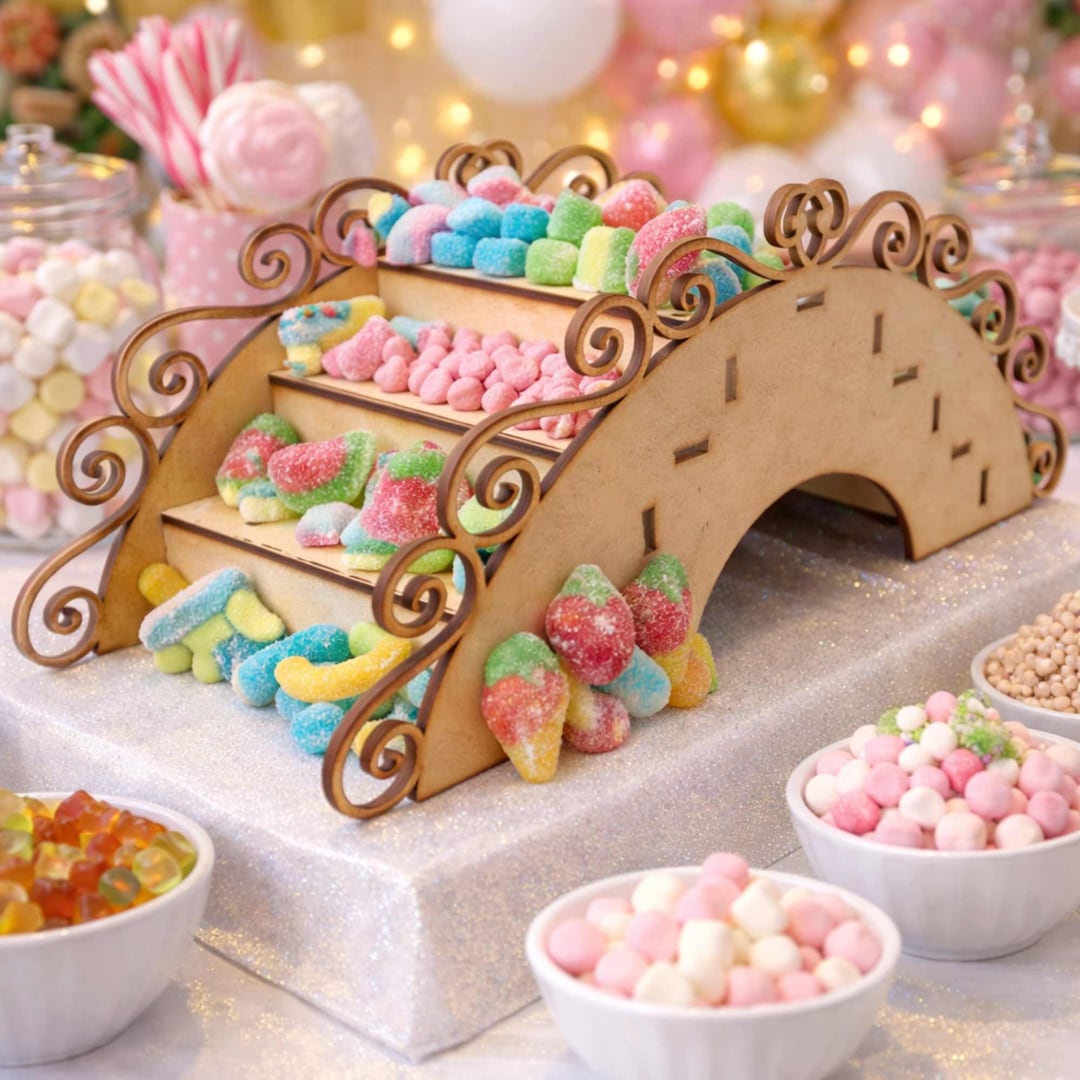 Candy Bar Bridge Ladder SVG DXF | 3mm Laser Cut Candy Display Bridge ...