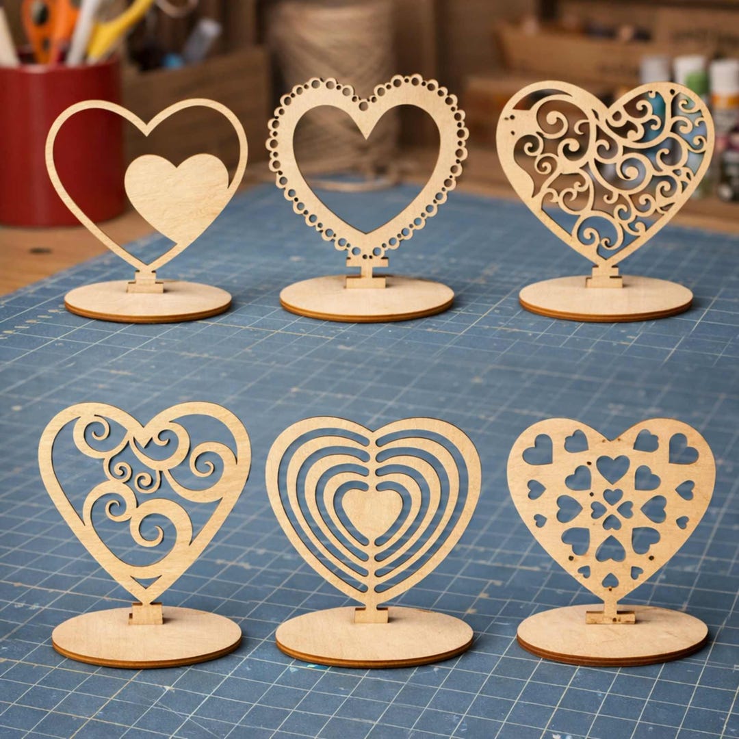 Valentine Heart Stand 16 SVG DXF Pack | I Love You Hearts Butterfly | 3 ...