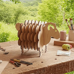 Laser Cut Sheep Decor SVG DXF | 18x11x12 Cm Farm Animal Sheep Ornament ...