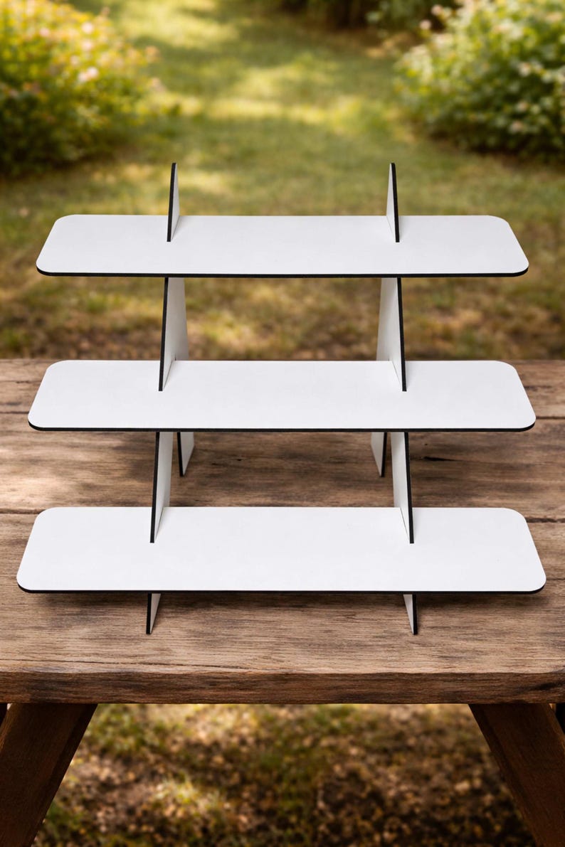 Three Tier Display Stand SVG DXF | Plywood MDF Acrylic Laser Cut Shelf ...