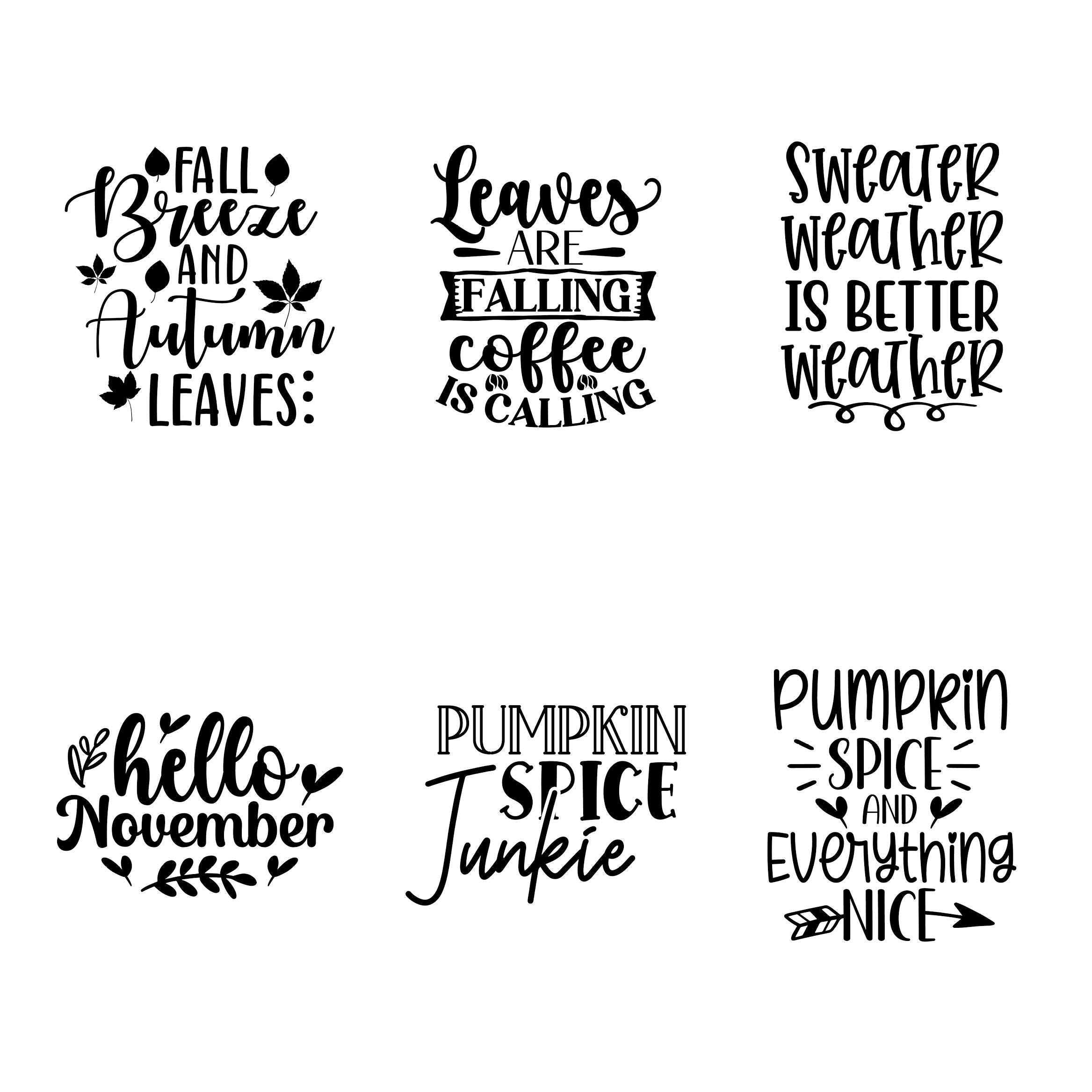 45 Autumn Quote Bundle Svg Dxf Png Eps | Fall Sayings Cut Files for ...