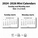 2025-2026 3 X 2 Inches Mini Calendar 2024 2025 2026 PDF Printable Mini ...