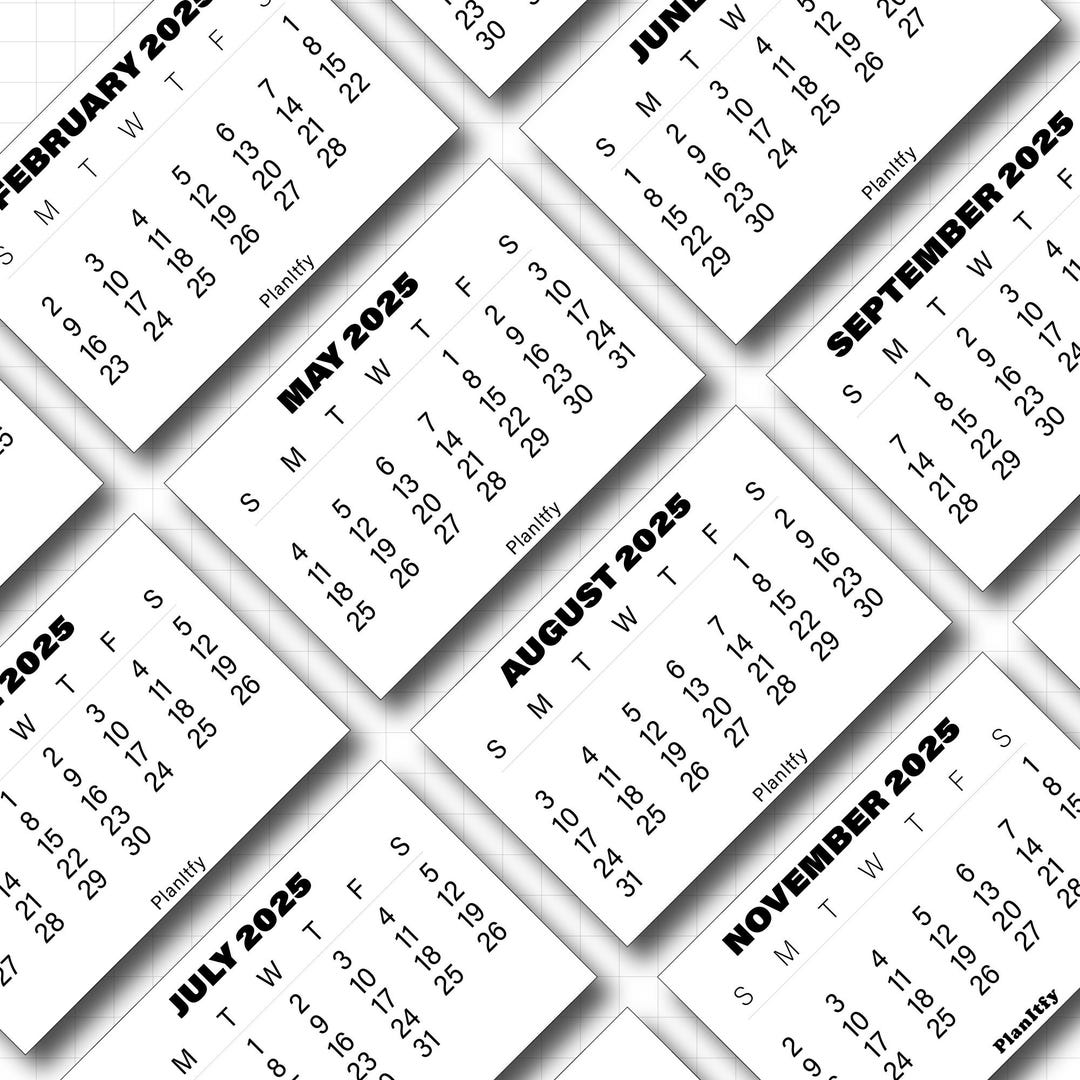 2025-2026 3 X 2 Inches Mini Calendar 2025 2026 PDF | Mini Monthly ...