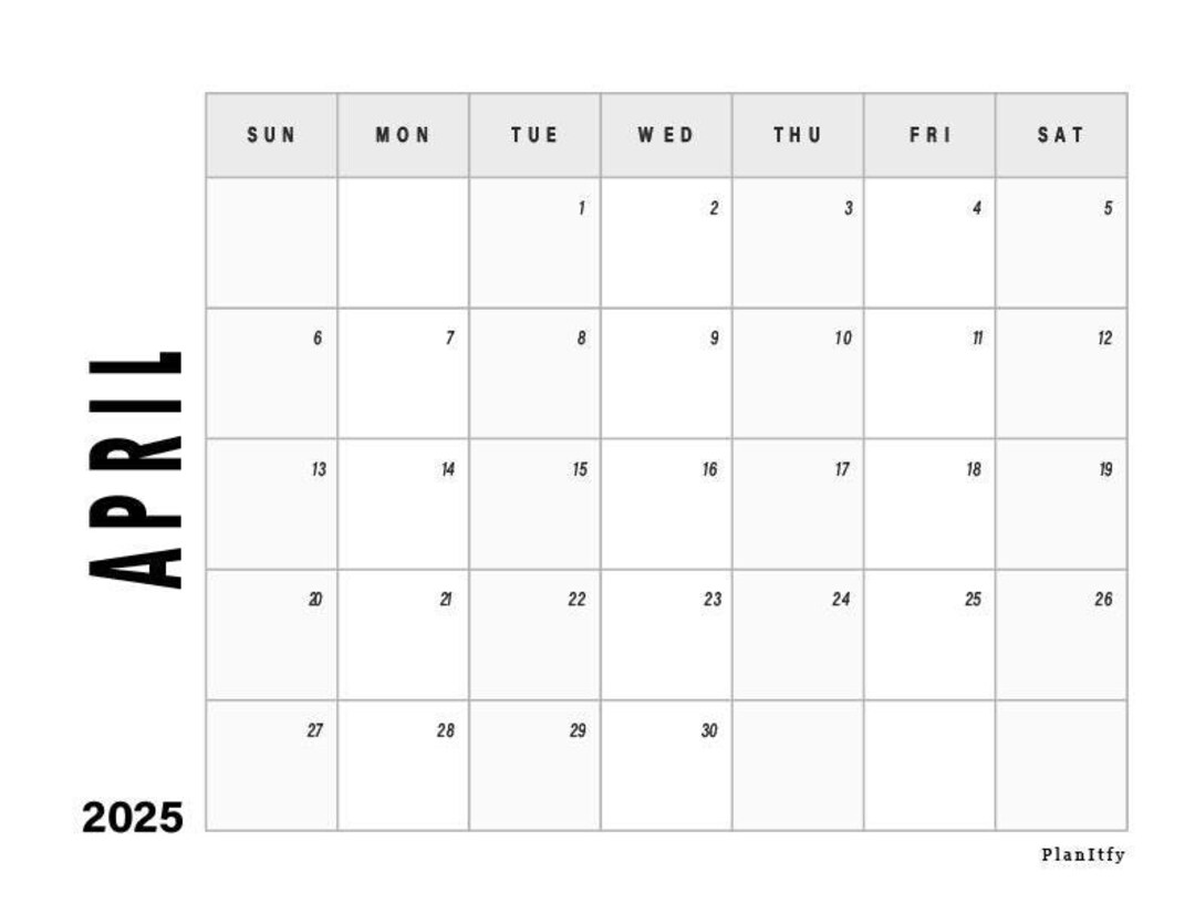 2025 Minimalist Simple Monthly Calendar Letter Size - Digital PDF ...