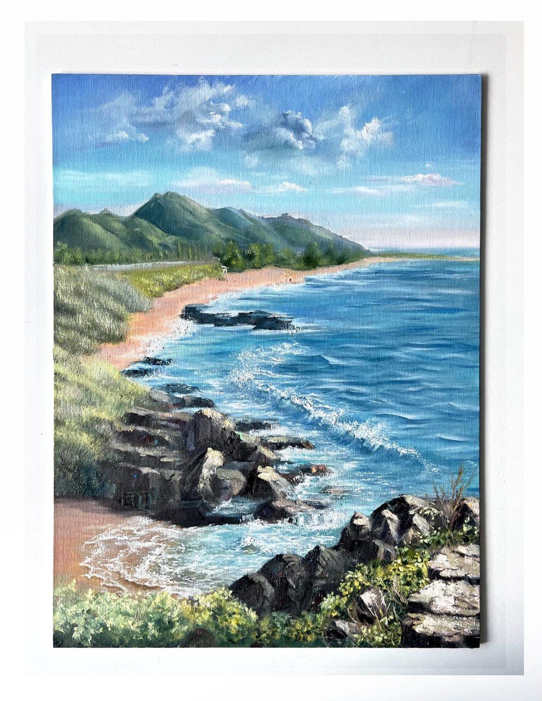 Original Oil Painting Hawaii Oahu Island Beach 12X16 Inches Canvas ...