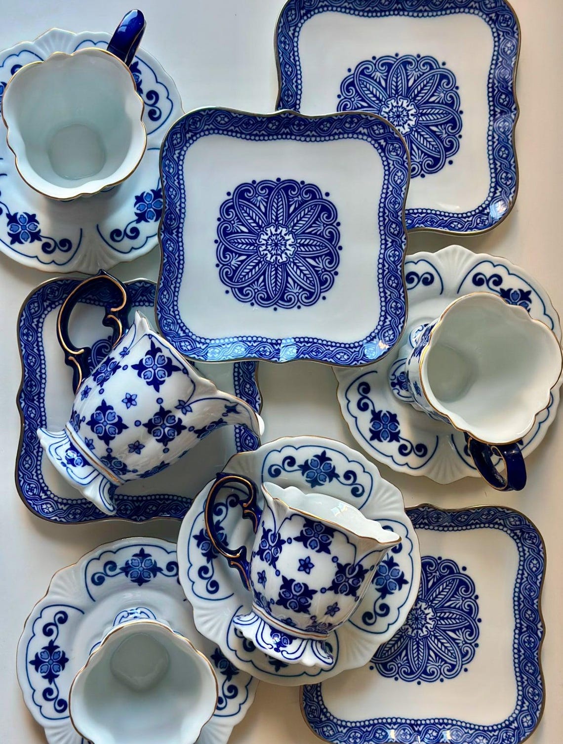 Bombay China Dessert Plate Set - Etsy