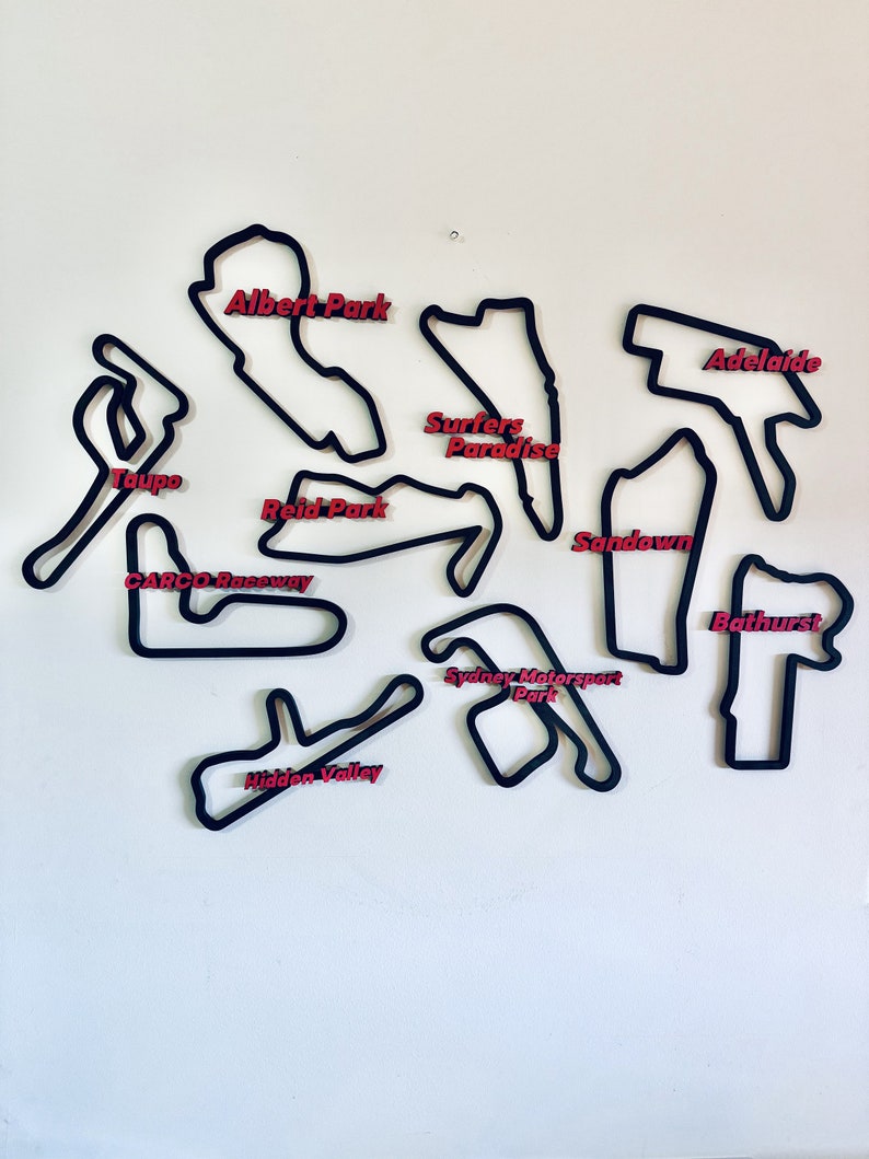 V8 Supercars 2024 Race Track Wall Art: 3D Printed Motorsport Decor - Etsy