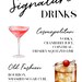 Signature Drink Sign, Signature Cocktail Sign, Wedding Drink Sign ...