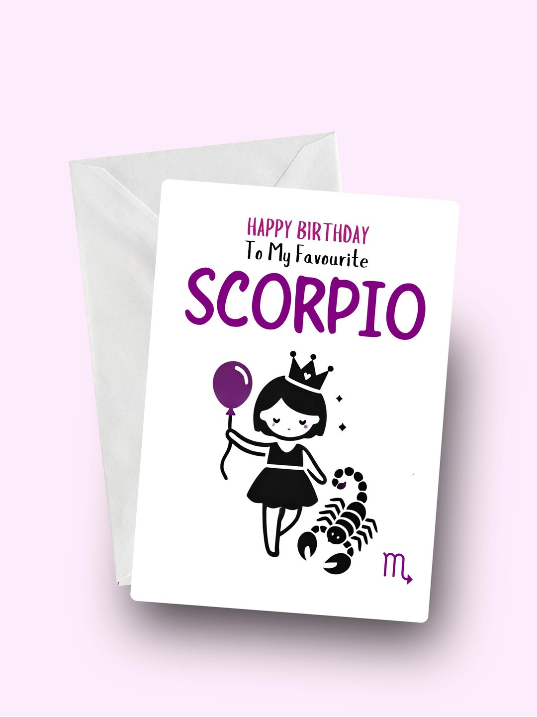Happy Birthday Scorpio Card, Favorite Scorpio, Zodiac Birthday Greeting ...