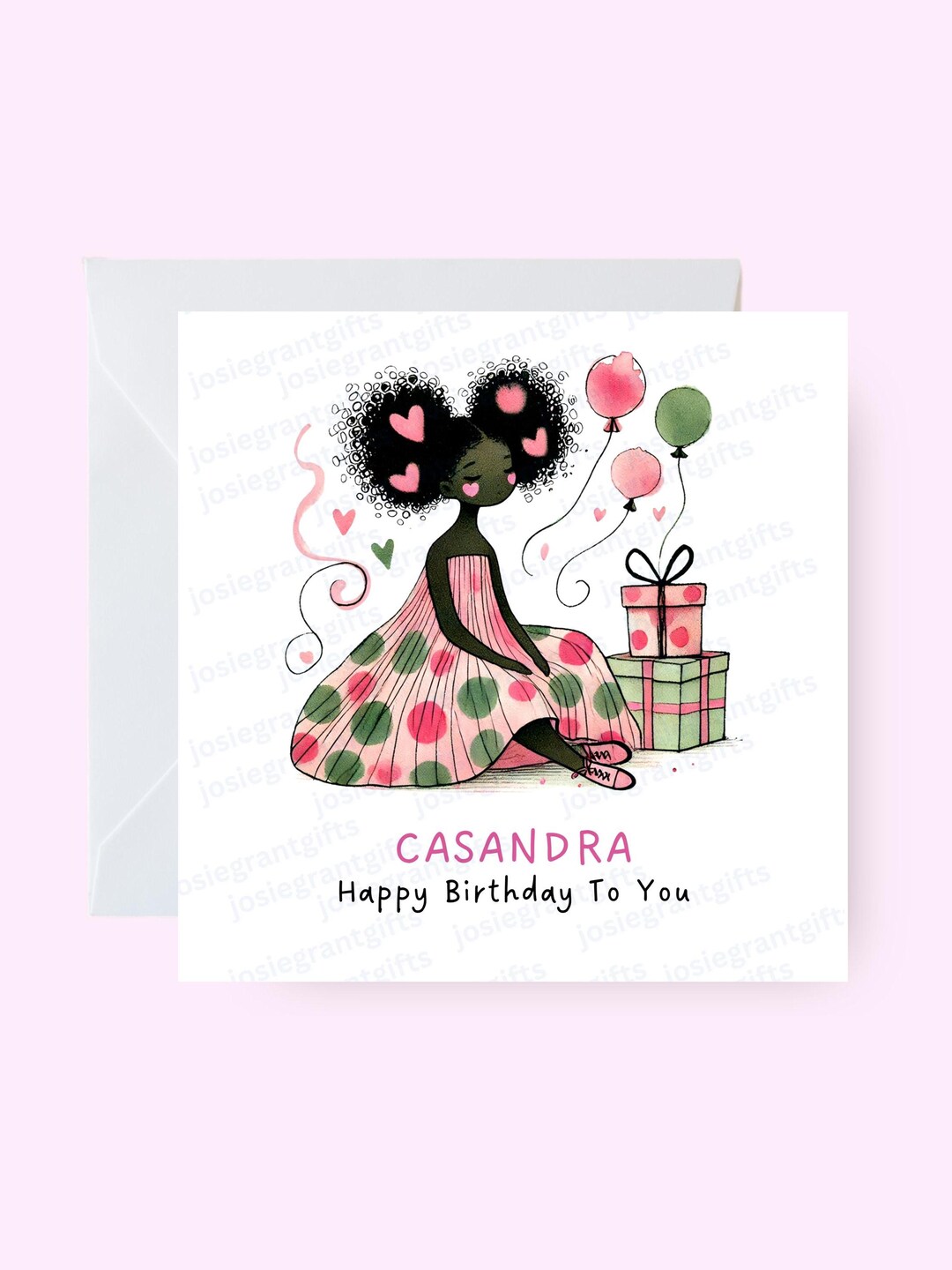 Custom Happy Birthday to You Card, Birthday Card for Young Black Girls ...