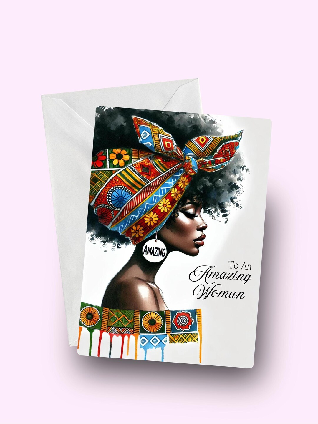 Amazing Woman Card, Card for Black Woman, Empowering Birthday, Black ...