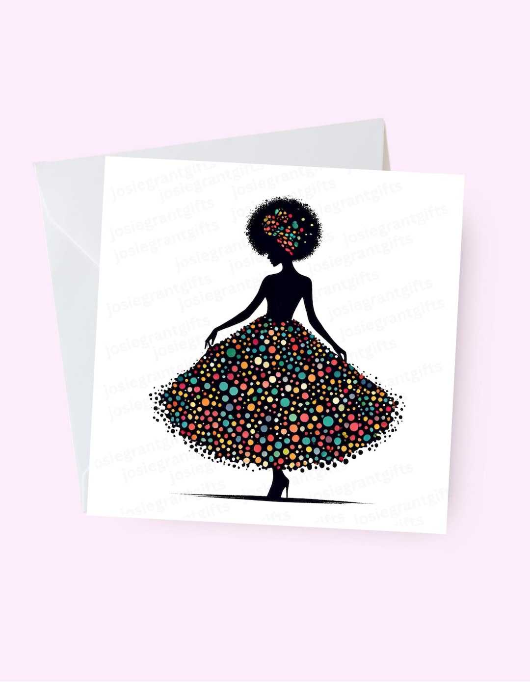 Black Woman Birthday Card, Black Women, Black Greeting Cards, Afro ...