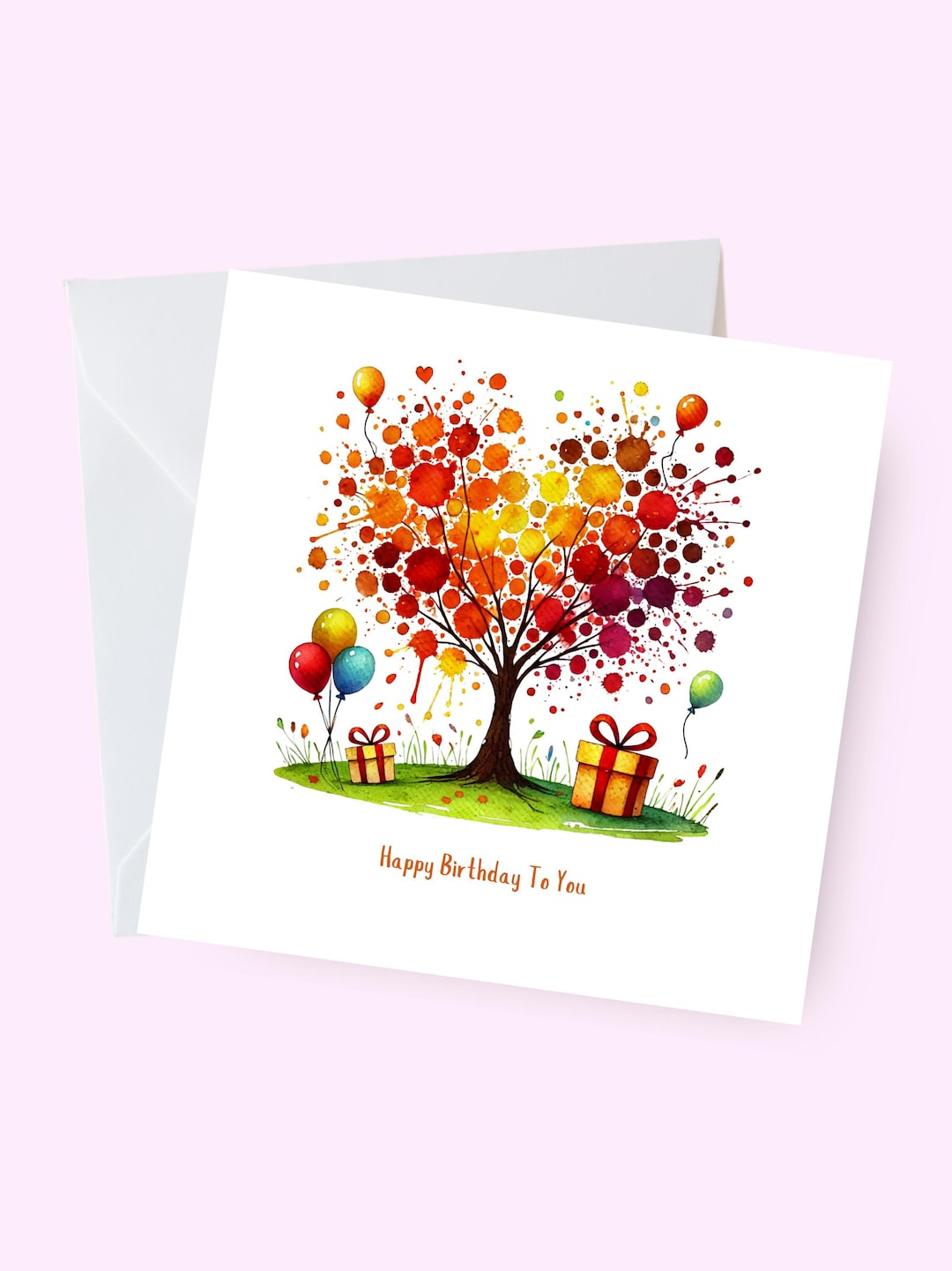 Artistic Tree Birthday Card, Birthday Card for Nature Lovers, Elegant ...