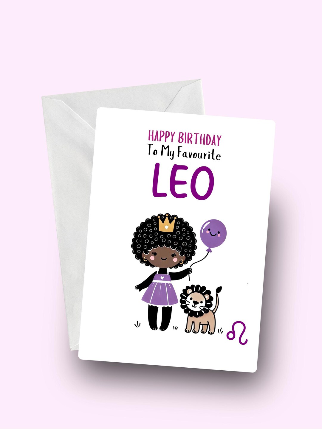 Happy Birthday Leo Card, Black Leo Girl, Zodiac Birthday Card, Leo ...