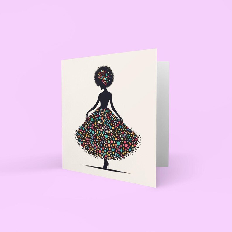 Black Woman Birthday Card, Black Women, Black Greeting Cards, Afro ...