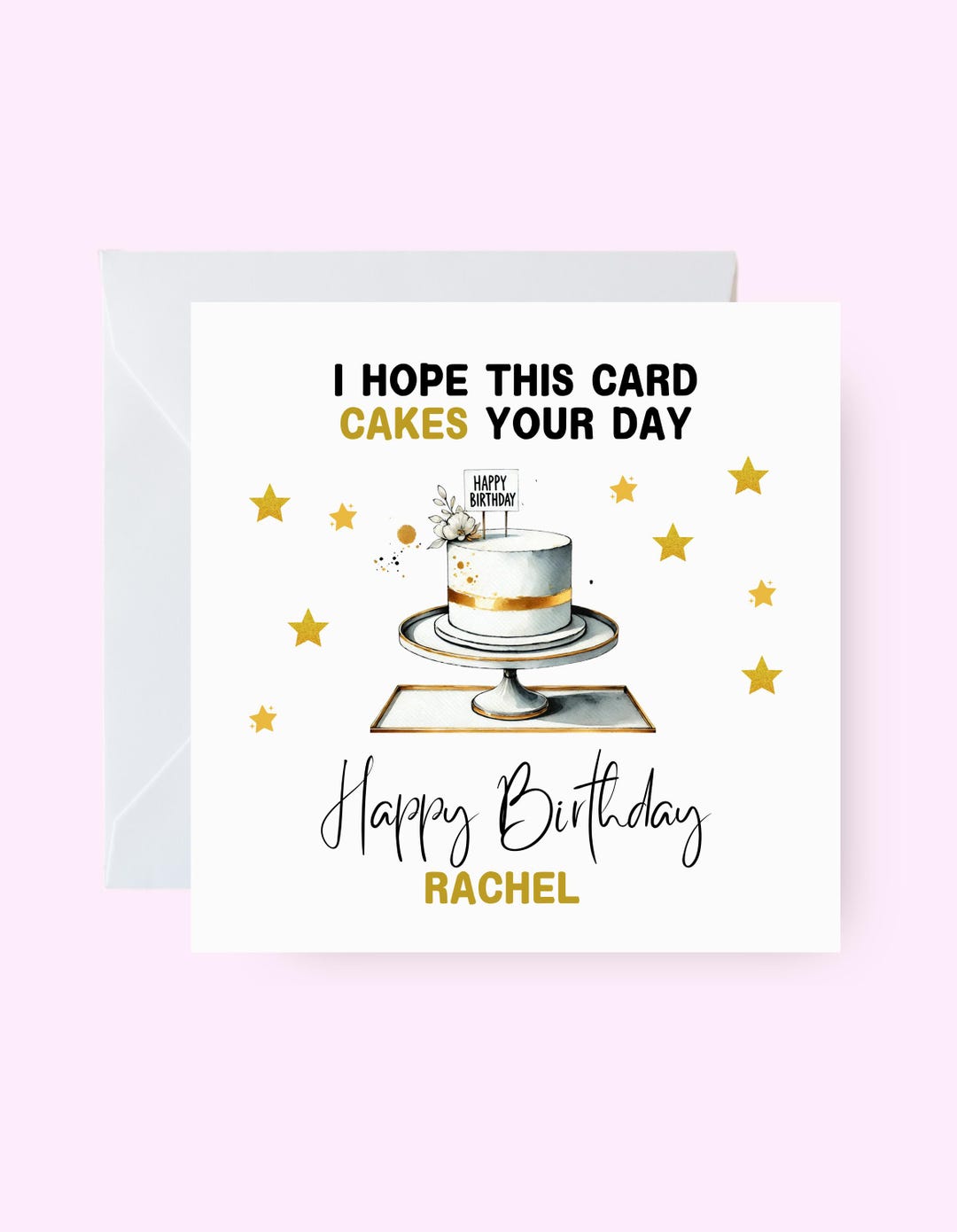 Custom Happy Birthday Card, Cake Themed Birthday Card for Her Him, I ...