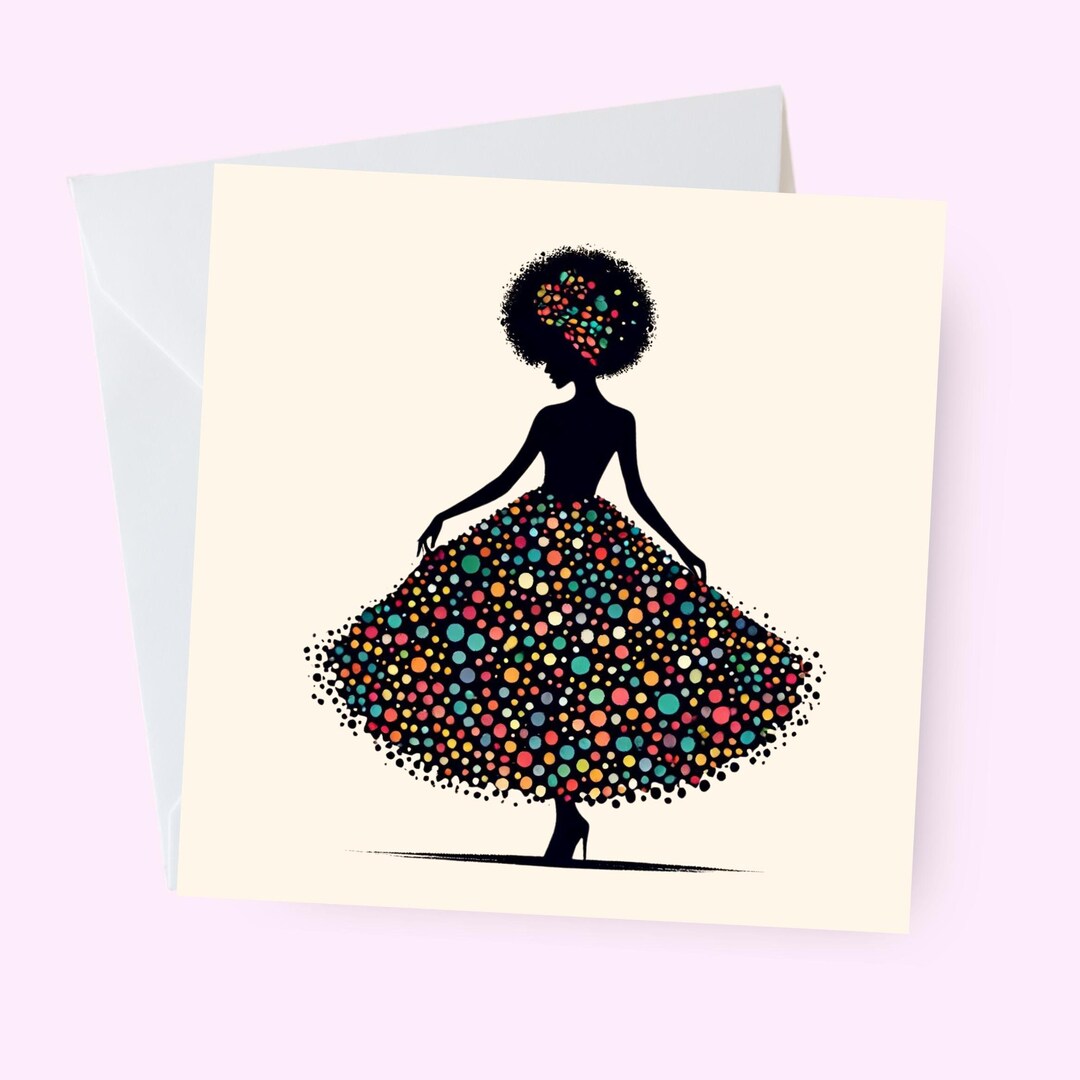 Black Woman Birthday Card, Black Women, Black Greeting Cards, Afro ...