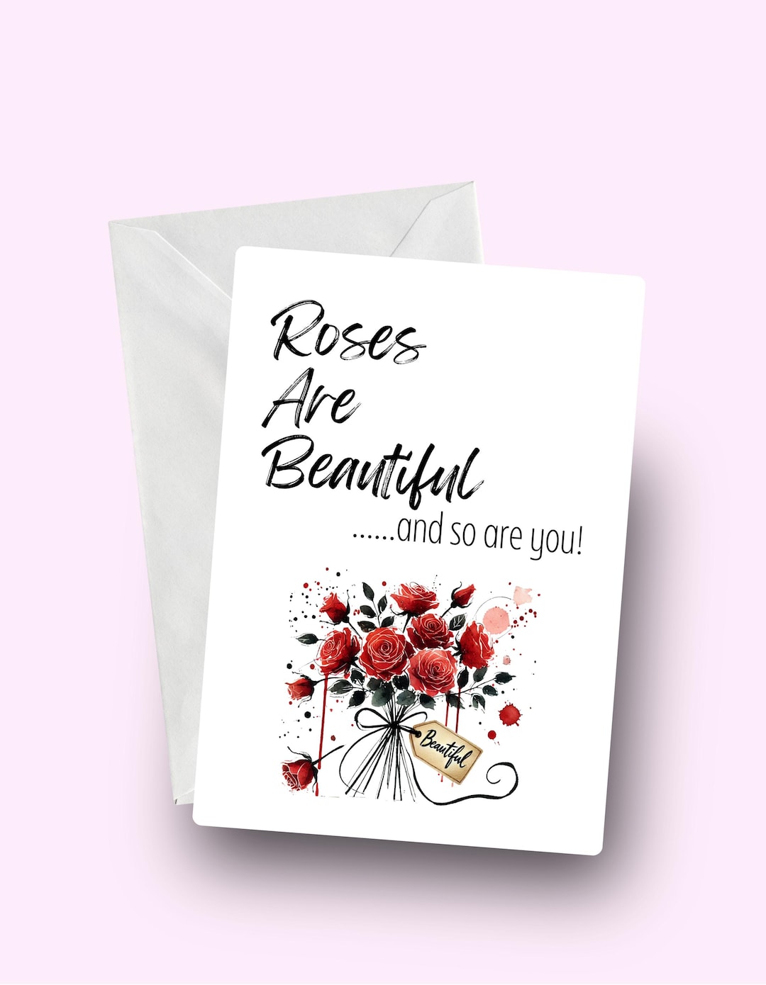 Love Card for Her, You Are Beautiful Card, Floral Themed Card ...
