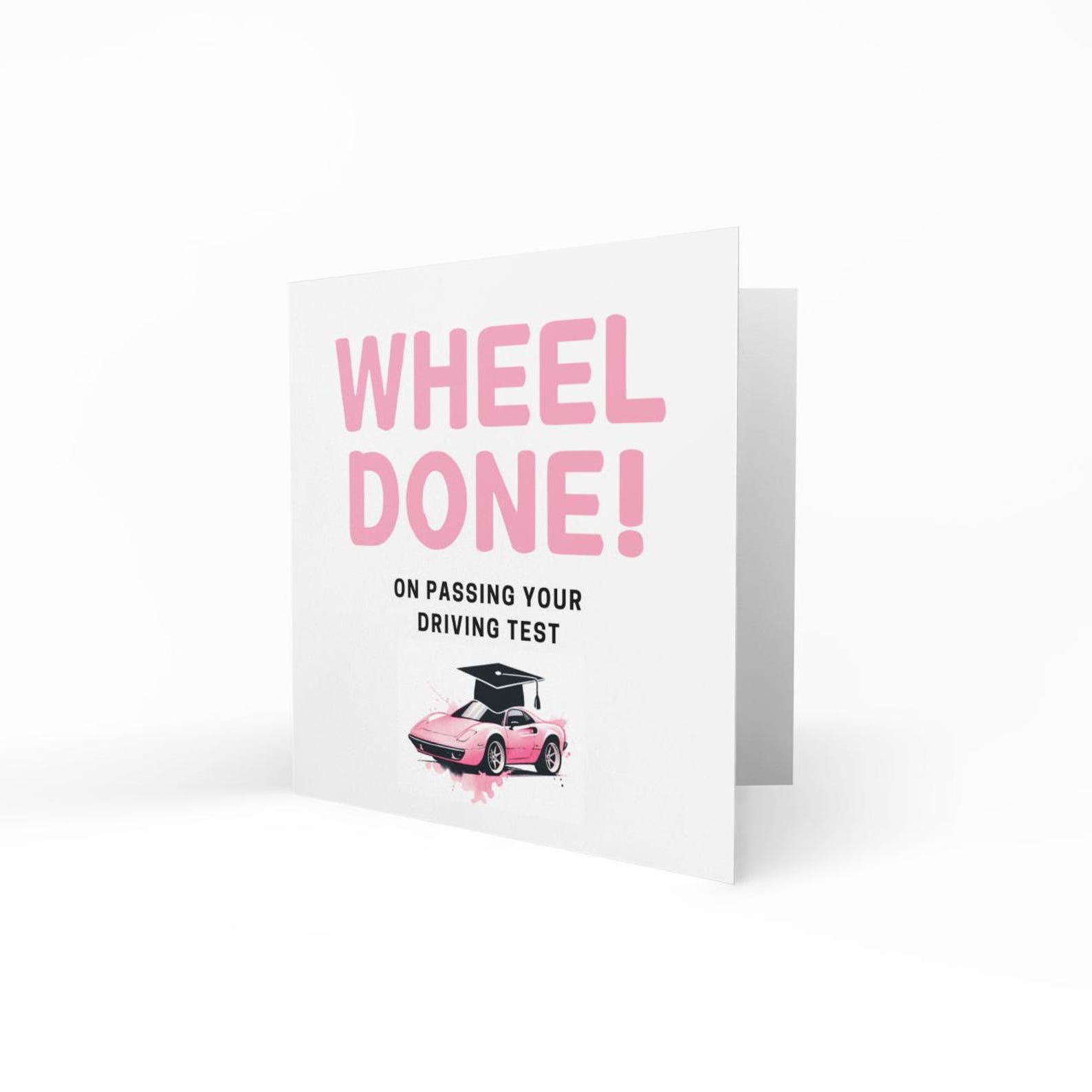 Wheel Done Driving Test Card, Congratulations Card for Passing Driving ...