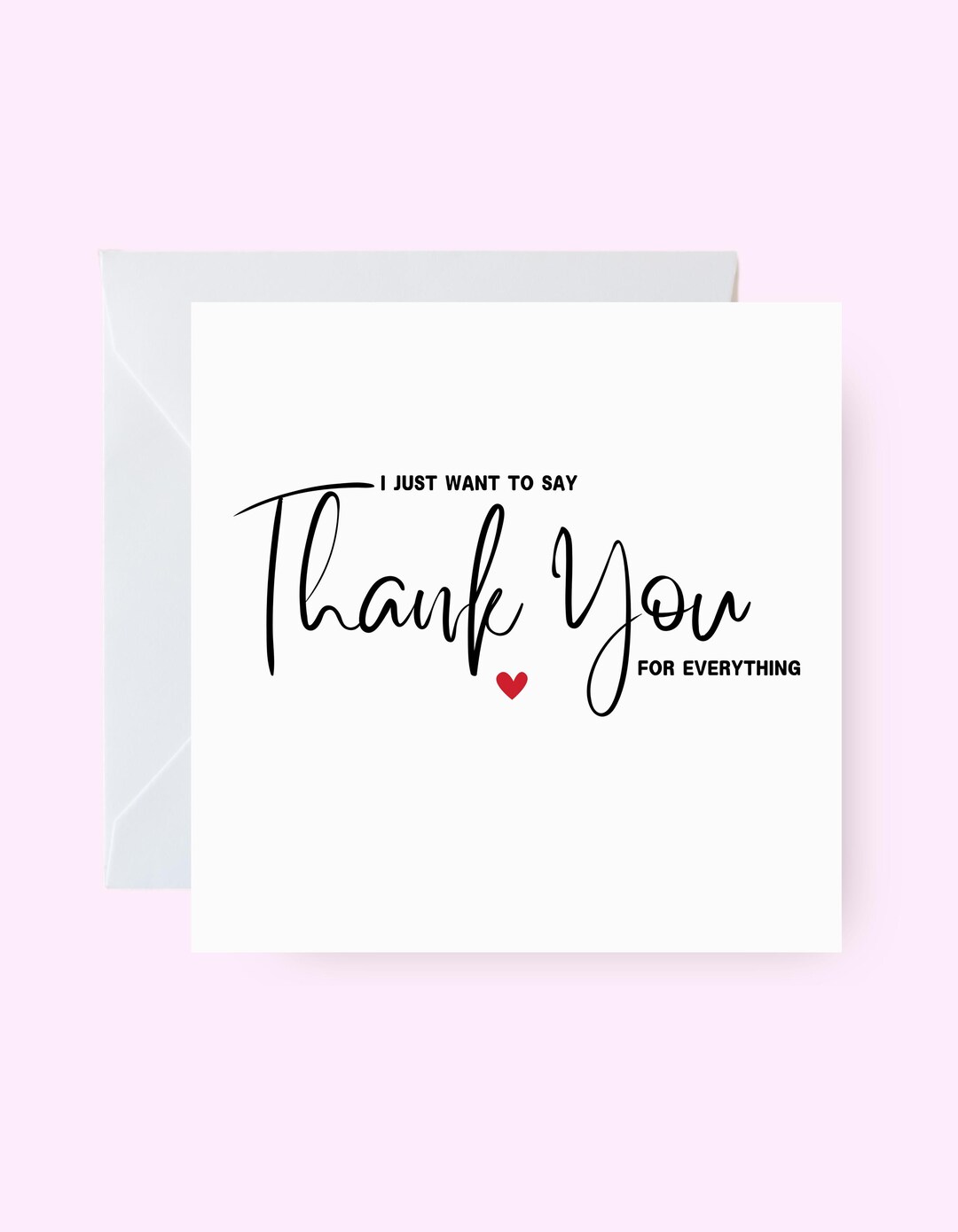Thank You for Everything Card, Appreciation Greeting Card, Thanks Card ...