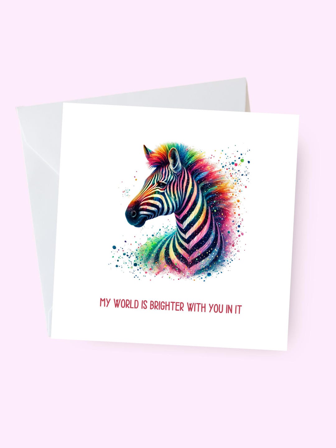 Cute Zebra Card, Affirmation Card, Inspirational Greeting Card, Card ...