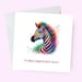 Cute Zebra Card, Affirmation Card, Inspirational Greeting Card, Card ...