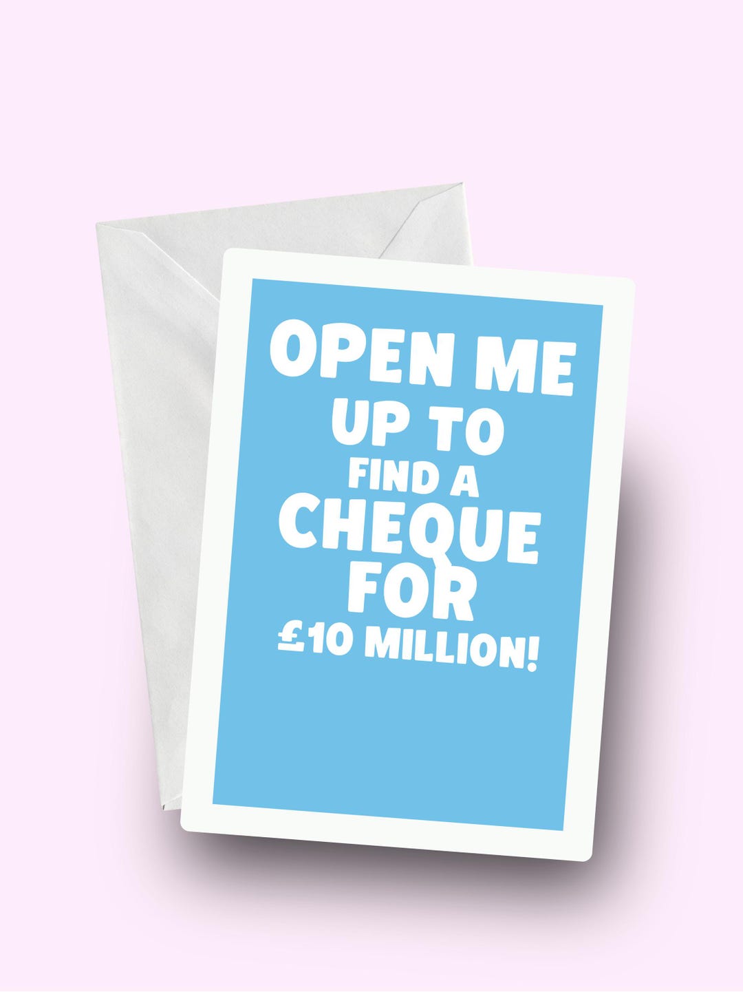 Funny Cheque Prank Card, Open for 10 Million Surprise, Humorous Card ...