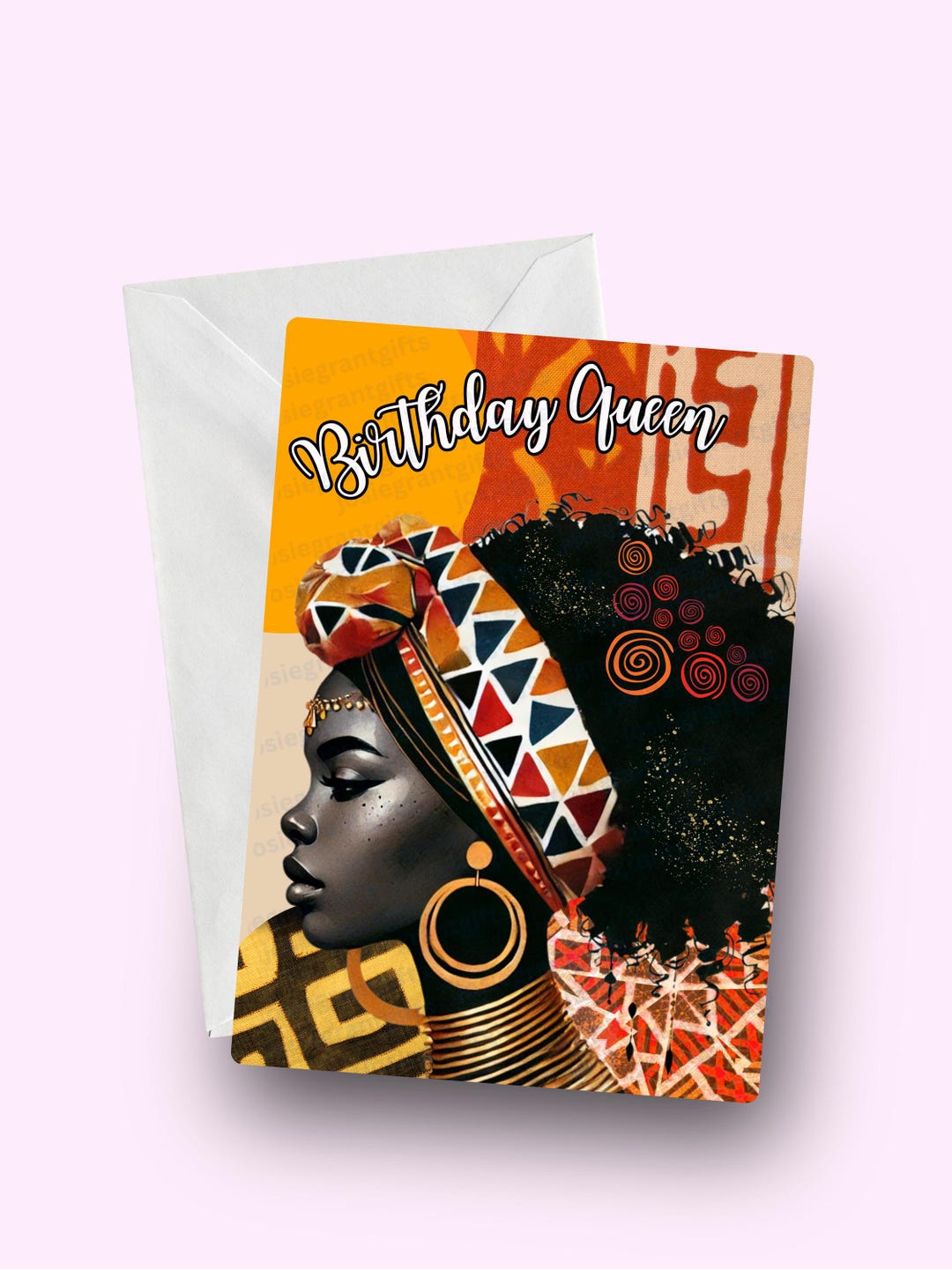 Birthday Queen Card, African Woman Card for Her, Regal Birthday Card ...