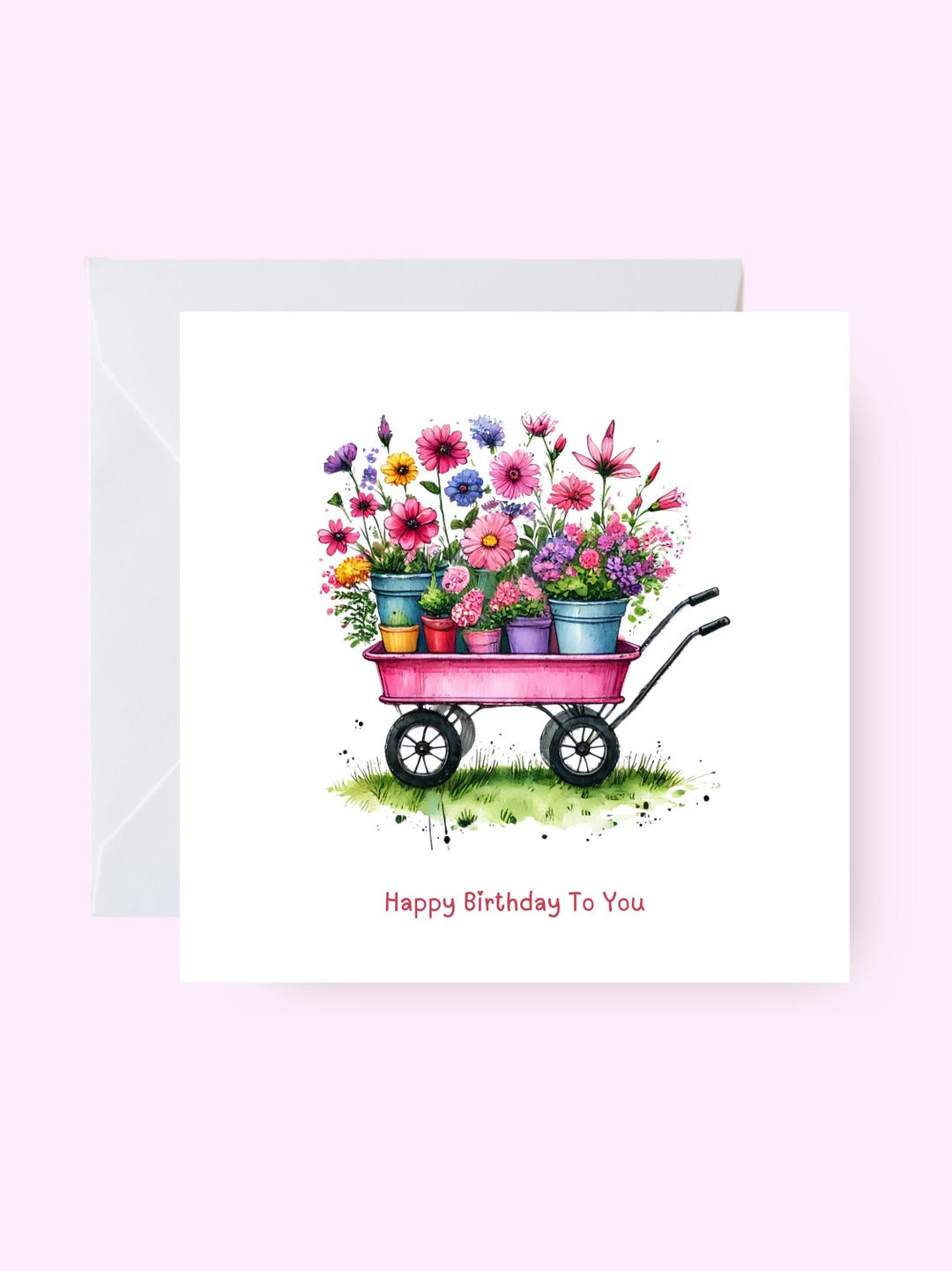 Floral Birthday Card, Flower Themed Birthday Card for Her, Flower Card ...