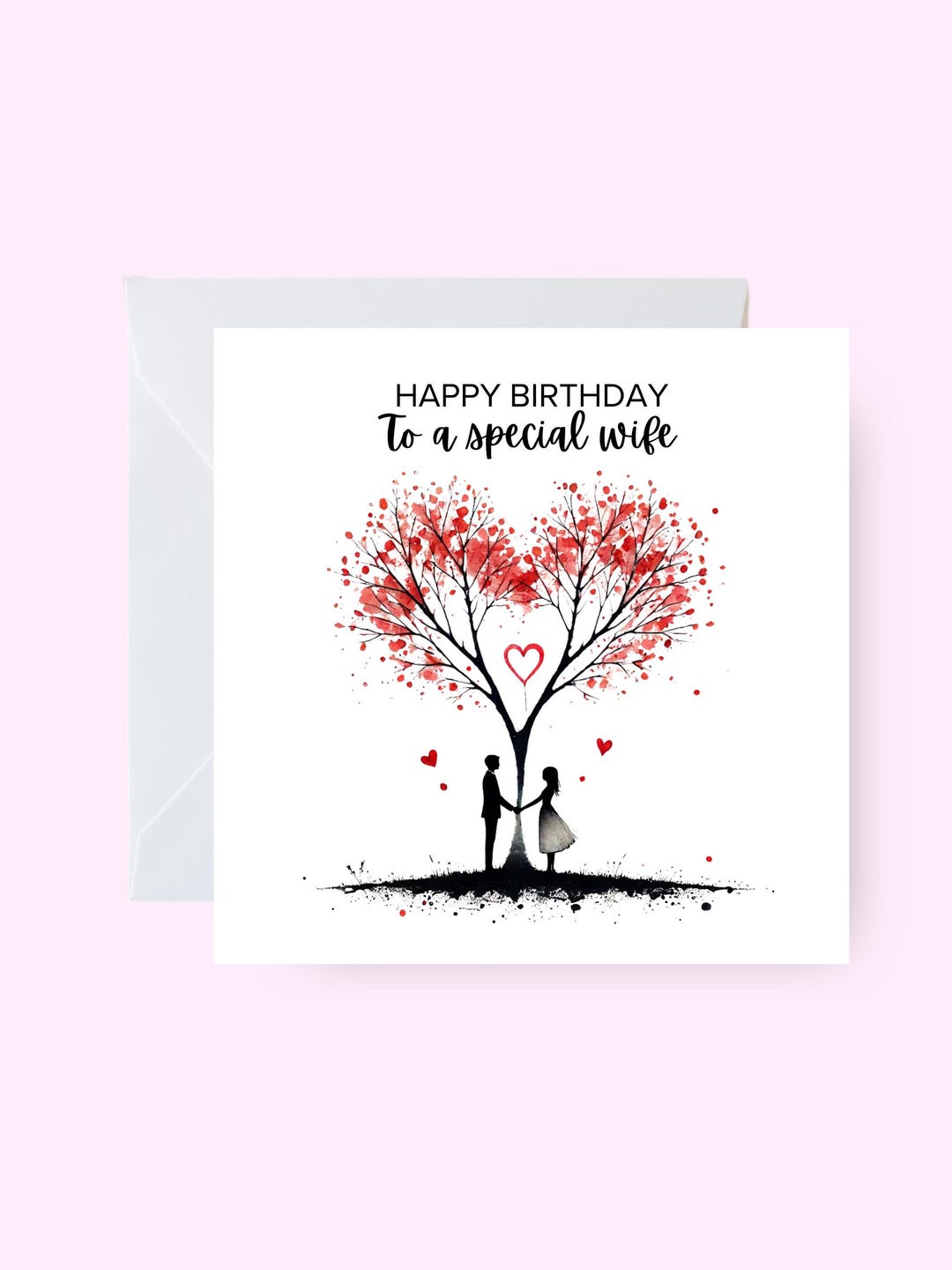 Special Wife Birthday Card, Heart-shaped Tree Card for Wife, Romantic ...