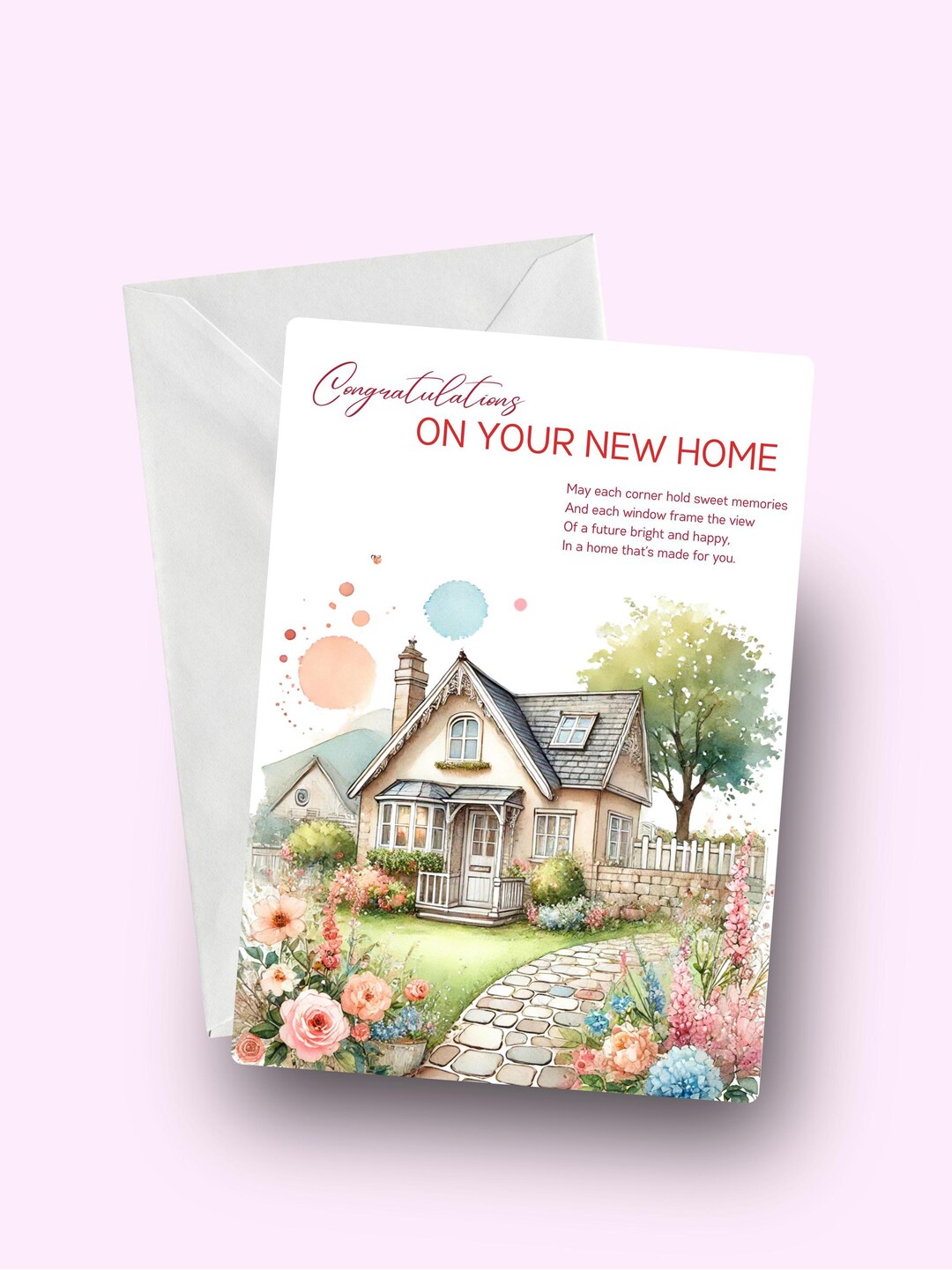Congratulations New Home Card, Artistic Design, Housewarming Greeting ...