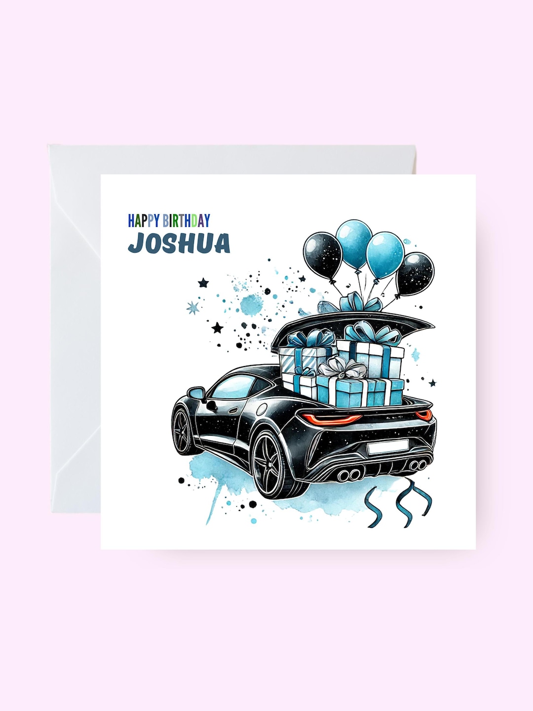 Personalised Birthday Card for Boy, Boy Bday Card, Custom Car Birthday ...