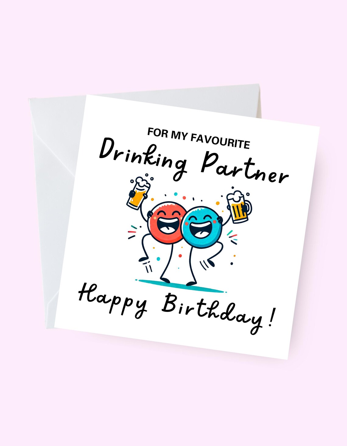 Drinking Partner Birthday Card, Beer-themed Greeting, Birthday Card for ...